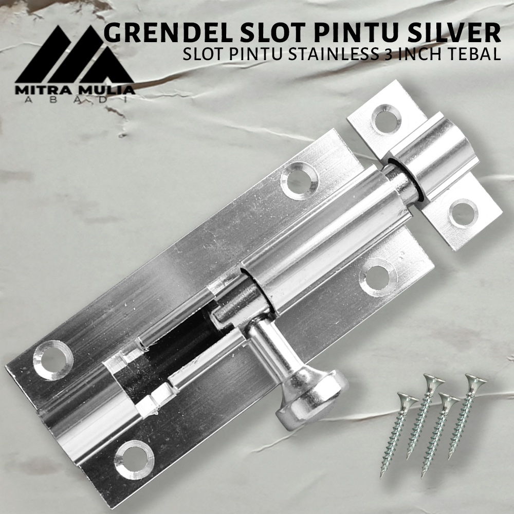 Jual Slot Pintu Silver 3" l Jendela Plat Tebal Grendel 3 Inch Inci l ...