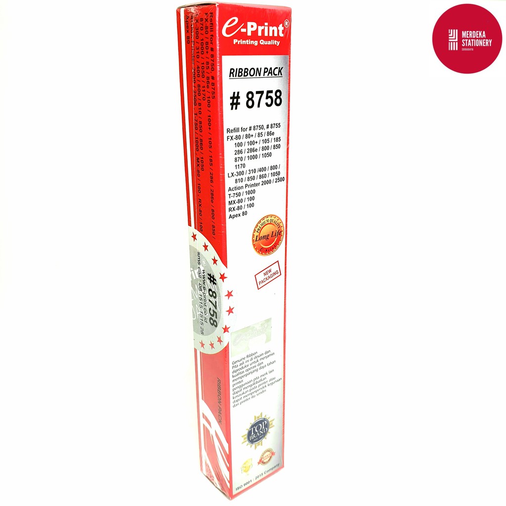 Jual Ribbon Pack/Refill/Pita Printer E-Print/Eprint/E print #8758 Long ...