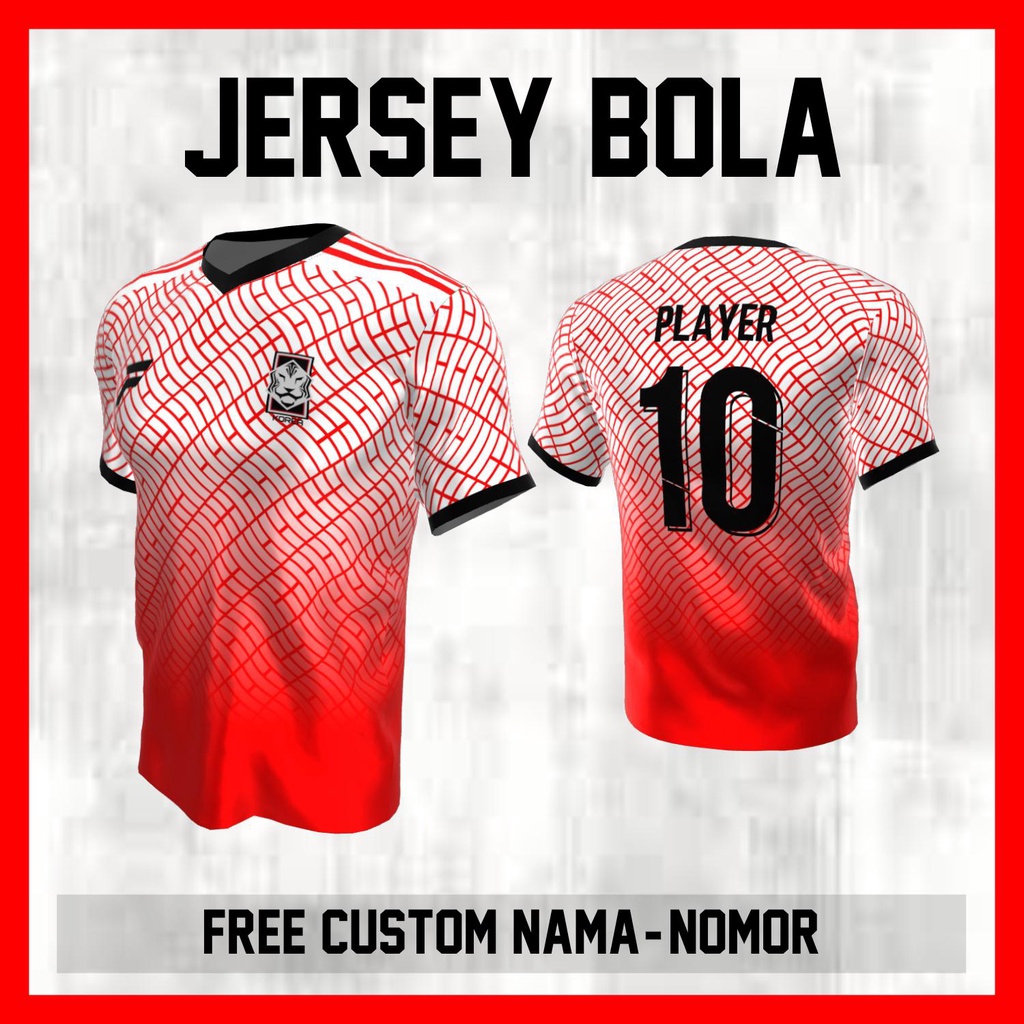 Jual Kaos Bola Jersey Korea Selatan Timnas Negara Garis Bahu Baju ...