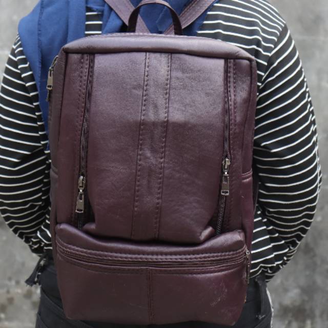 Jual RANSEL BACKPACK KULIT DOMBA ASLI SIZE L CREATIVE LEATHER | Shopee ...