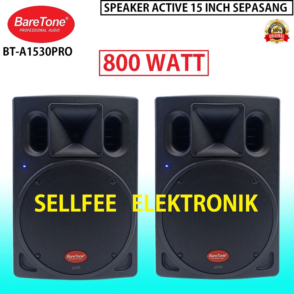 Jual SPEAKER AKTIF 15 INCH BARETONE BT-A1530PRO 800 WATT HARGA SEPASANG ORIGINAL | Shopee Indonesia
