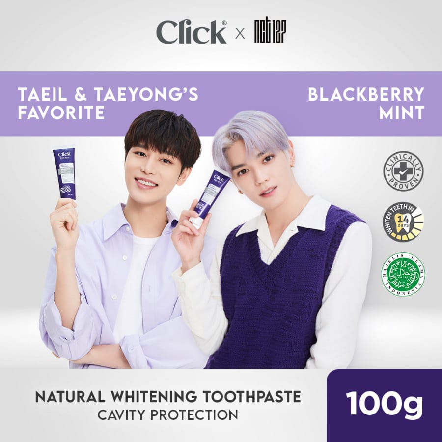 Jual Pasta Pemutih Gigi Click Natural Toothpaste Whitening + Cavity ...