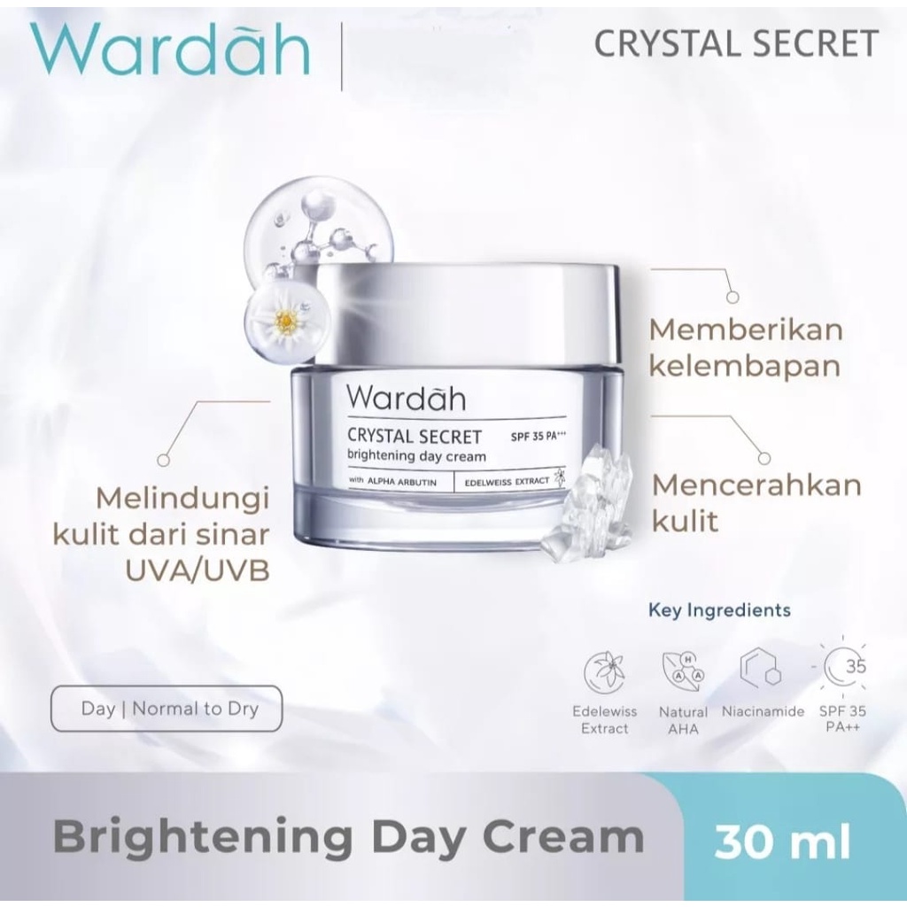 Jual WARDAH Crystal Secret Brightening Day Cream 30 g | Shopee Indonesia