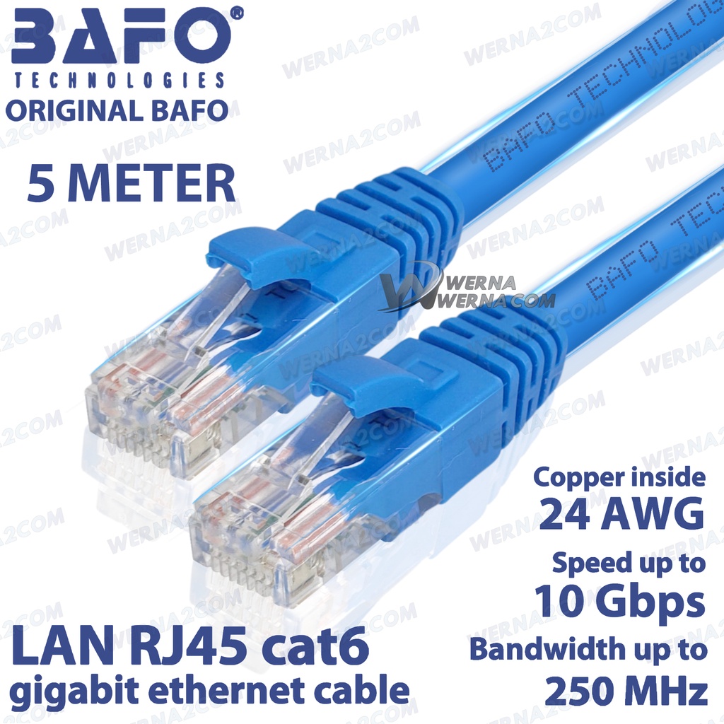 Jual KABEL LAN RJ45 CAT6 UTP Gigabit high speed 5 meter BAFO | Shopee ...