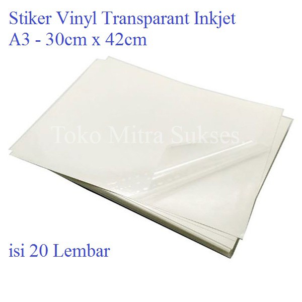 Jual A3 Stiker Vinyl Transparant Inkjet A3 | Shopee Indonesia