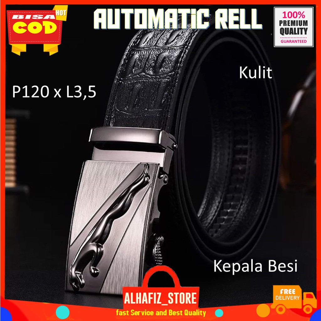 Jual Gesper Cowok Sabuk Kulit Ikat Pinggang Model Rel Automatic Buckle ...