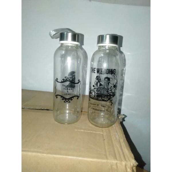 Jual botol kaca bening + sablon / Souvenir botol kaca +sablon | Shopee ...