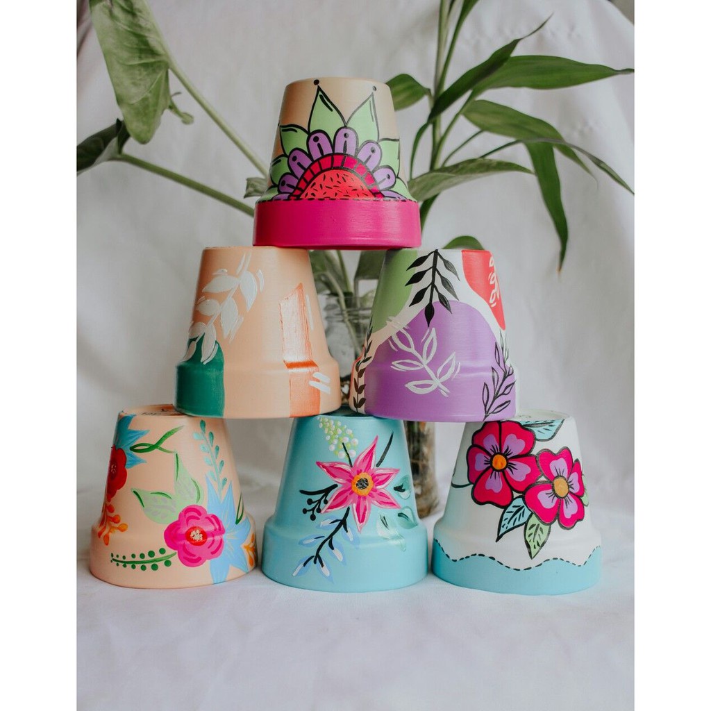 Jual POT COSTUM POT LUKIS GERABAH TANAH LIAT KAKTUS SUKULENT CLAYPOT ...
