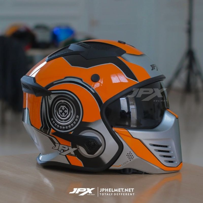 Jual HELM JPX MX726R R07 OPTIMAX ORANGE REPSOL ORIGINAL HELM TOURING ...