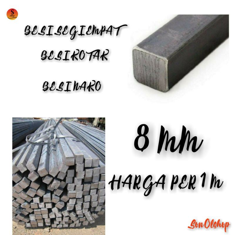Jual BESI SEGI EMPAT 8 MM HARGA PER 1 M/BESI KOTAK/BESI NAKO | Shopee ...