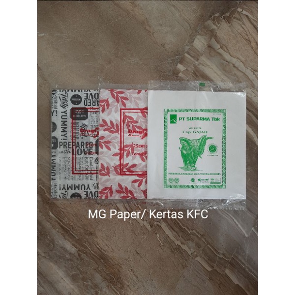Jual kertas kfc bungkus nasi MG paper laminasi polos motif | Shopee ...
