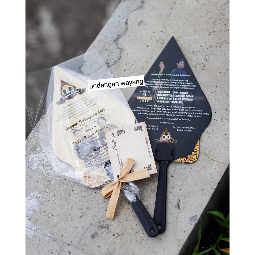 Jual Undangan Kipas Custom Bentuk Wayang- Undangan Kipas Custom ...