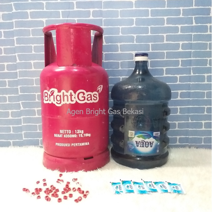 Jual PAKET BRIGHT GAS 12 KG PLUS ISI + AQUA GALON ISI | Shopee Indonesia