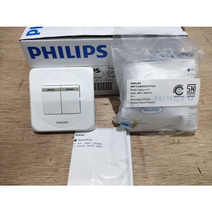 Jual DPM - Saklar Engkel 2G Galleo Double 2 Gang 1 Way Simply Switch ...