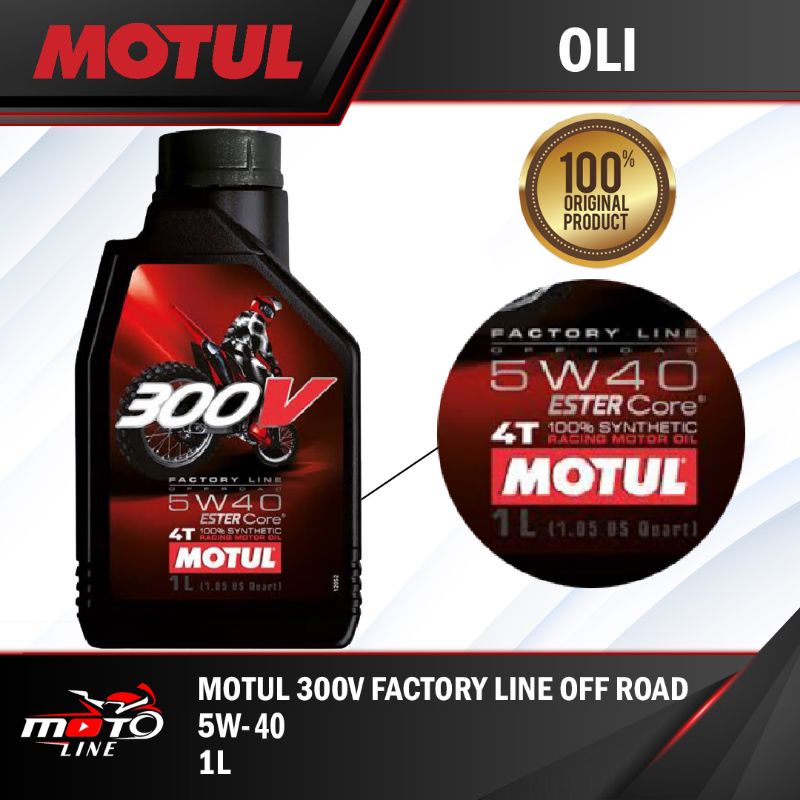 Jual oli motul 300v factory line off road 5w-40 1 liter | Shopee Indonesia