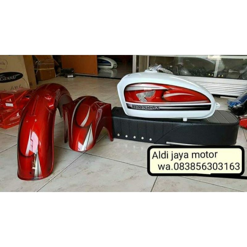 Jual Tangki cb body set cb dilan Airbrush merah dan biru anti karat ...