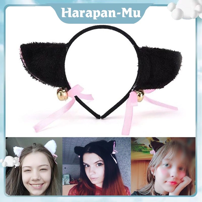 Jual Bando Kuping Kucing Kawaii Cat Ears Bell Bando Kucing Bando Kucing ...