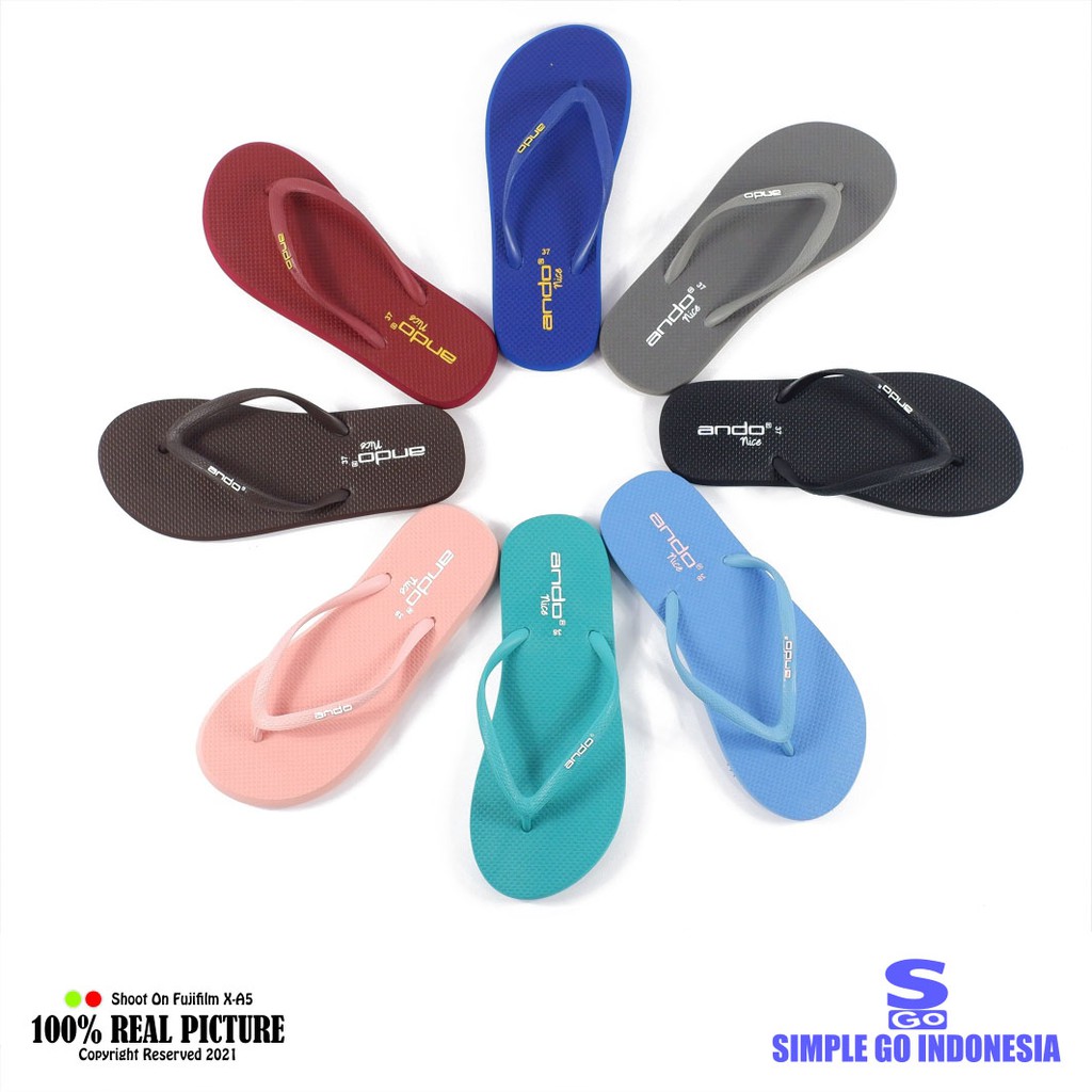 Jual Ando Nice Sandal Jepit Wanita Flat Karet Sendal Santai Rumah Japit ...
