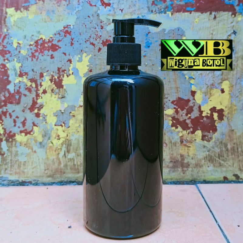 Jual Botol Pump 500ml Hitam Neck 28 / Botol 500ml Hitam Neck 28 Tutup ...