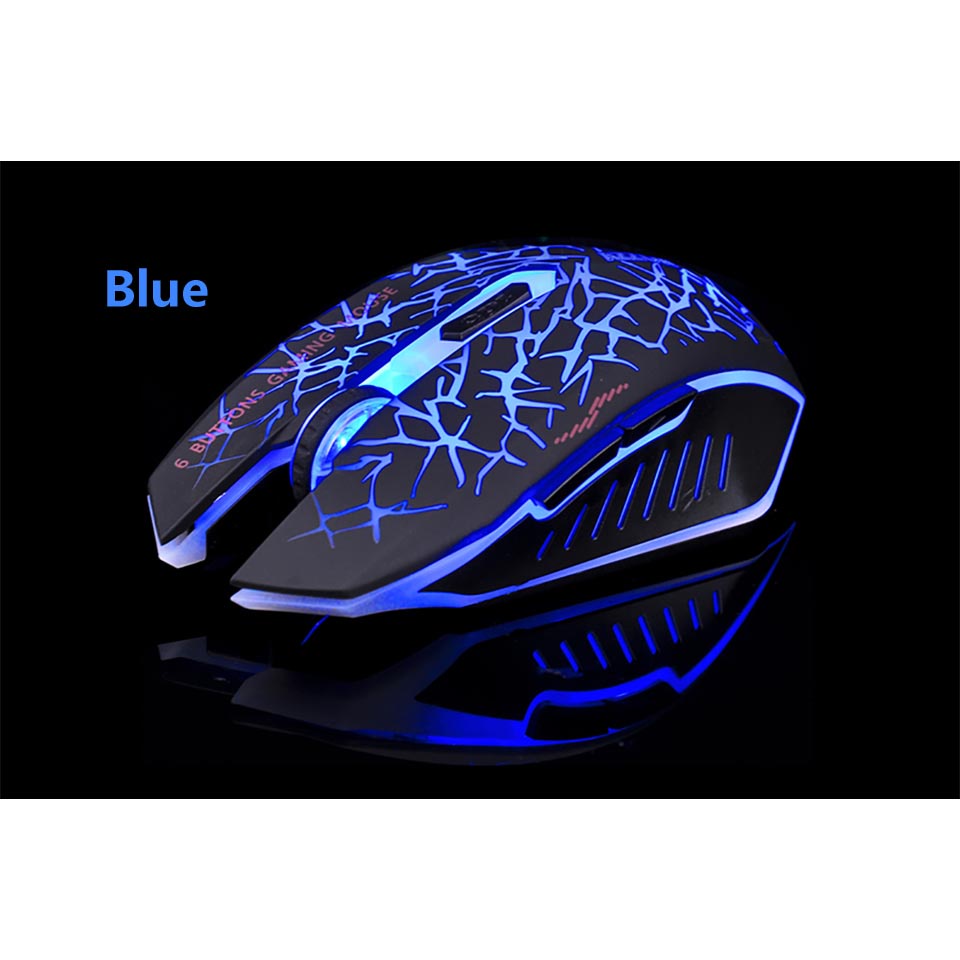 Jual AZZOR Wireless Gaming Mouse Silent 2400 DPI - M6 - Blue | Shopee Indonesia