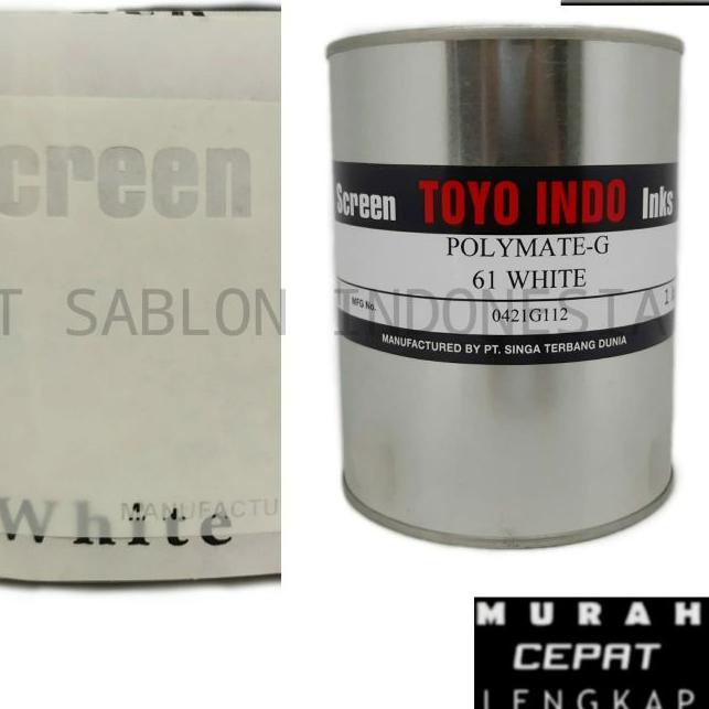 Jual TINTA TOYO POLYMATE WHITE G61 PUTIH TINTA SABLON PLASTIK 1KG ...