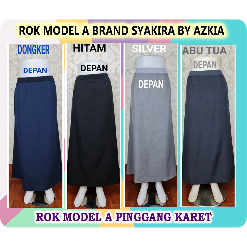 Jual Rok Kerja Model A Full Karet-Rok Wanita-Rok Kantor-Rok Kerja-Rok ...