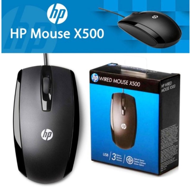 Jual MOUSE WIRED HP X500 / MOUSE KABEL HP X500 OPTICAL USB | Shopee ...