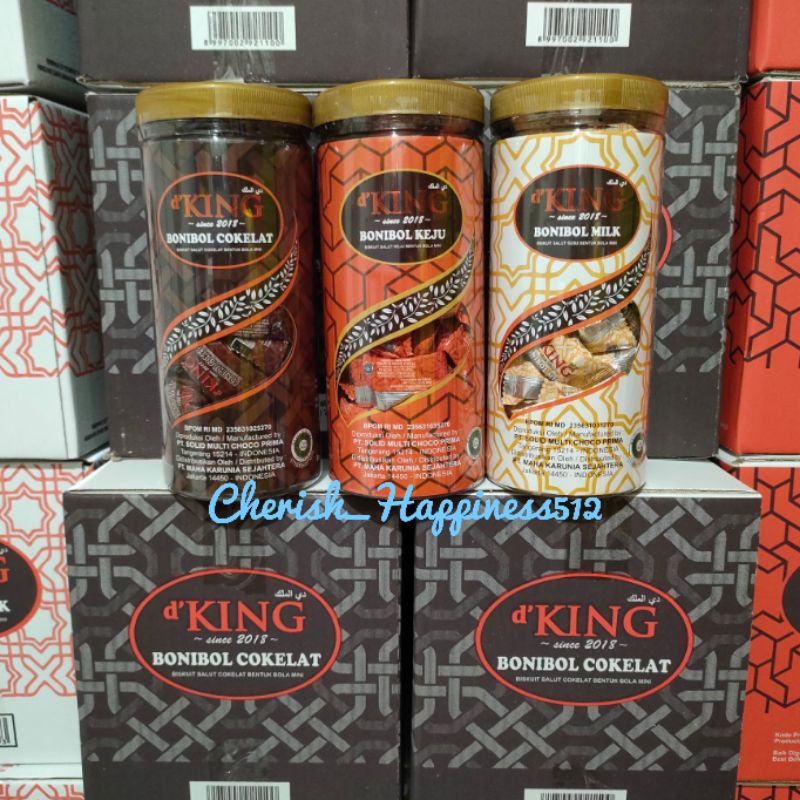 Jual 1 Toples 80 pcs D'KING Bonibol Jumbo Biskuit dan Wafer Salut ...