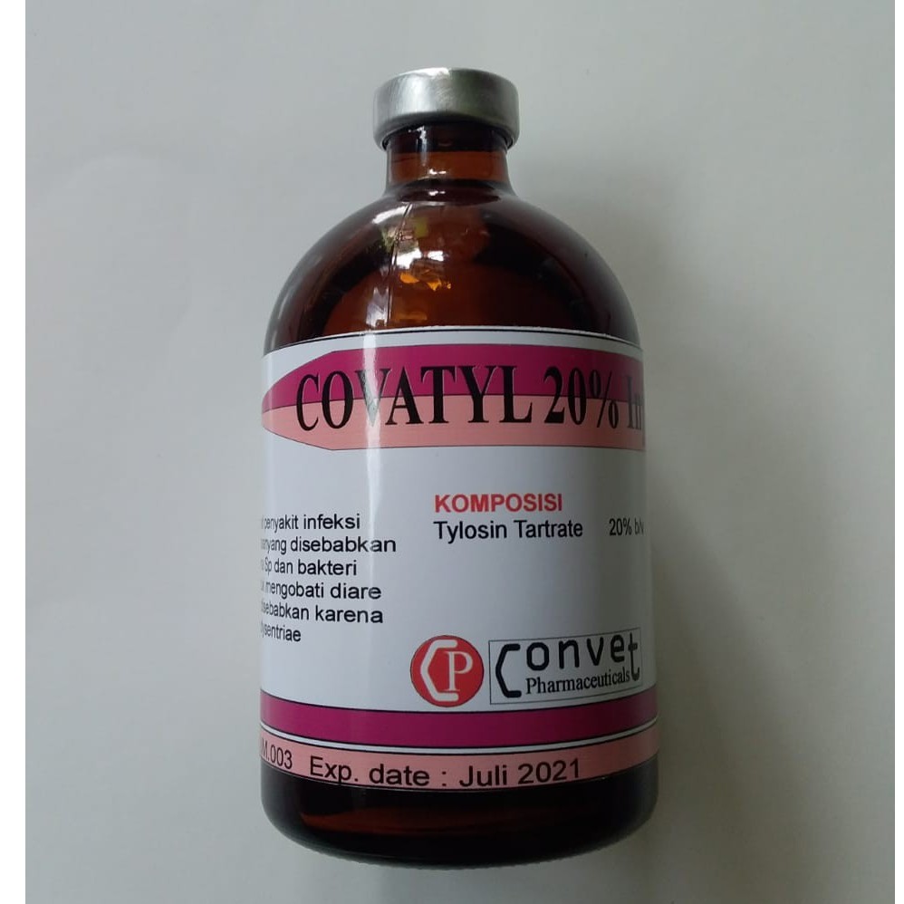 Jual Obat Infeksi bakteri saluran pernafasan Hewan COVATYL 20% Inj CT ...