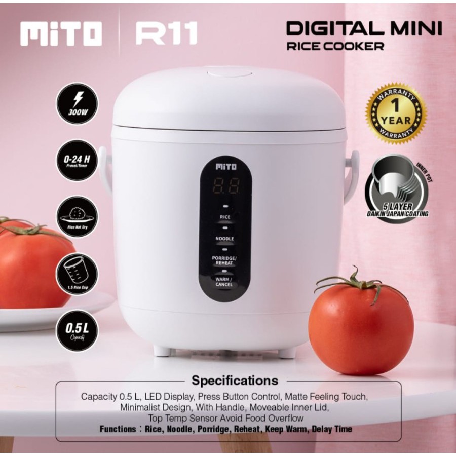 Jual Mito Mini Digital Rice Cooker R-11 Magic Com Kecil Travel 0.5 ...