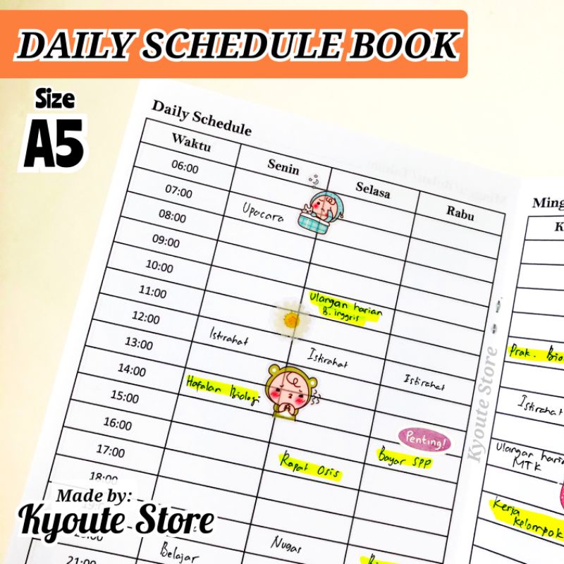 Jual Kyoute Daily Planner Schedule Book A5 Catatan Agenda Kegiatan Harian Timeless Gaya Klasik ...