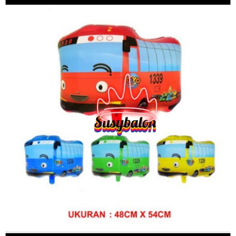 Jual Balon Foil Mainan Tayo / Balon Bus Kecil Tayo / Balon Foil Ulang ...