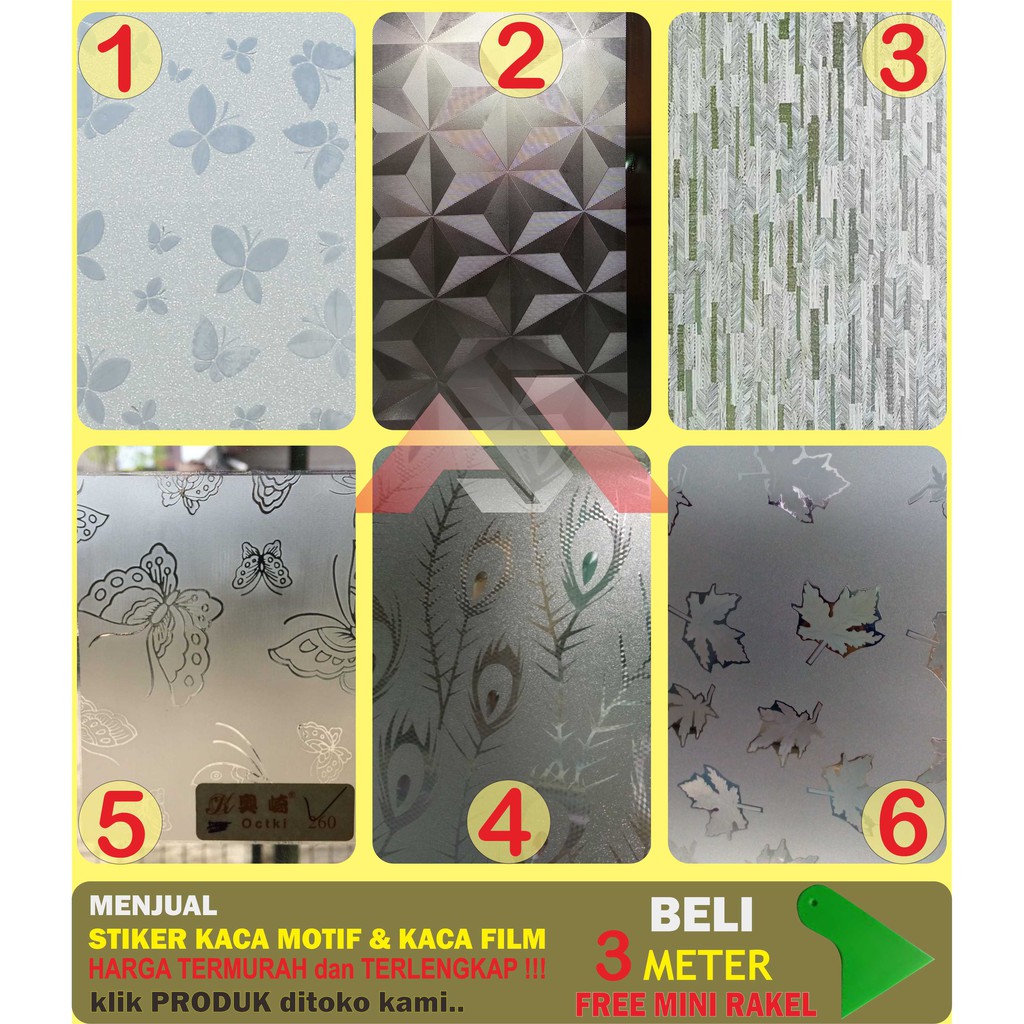 Jual Sticker Stiker Kaca Film Motif Bintang Kupu Jendela Kaca Rumah ...