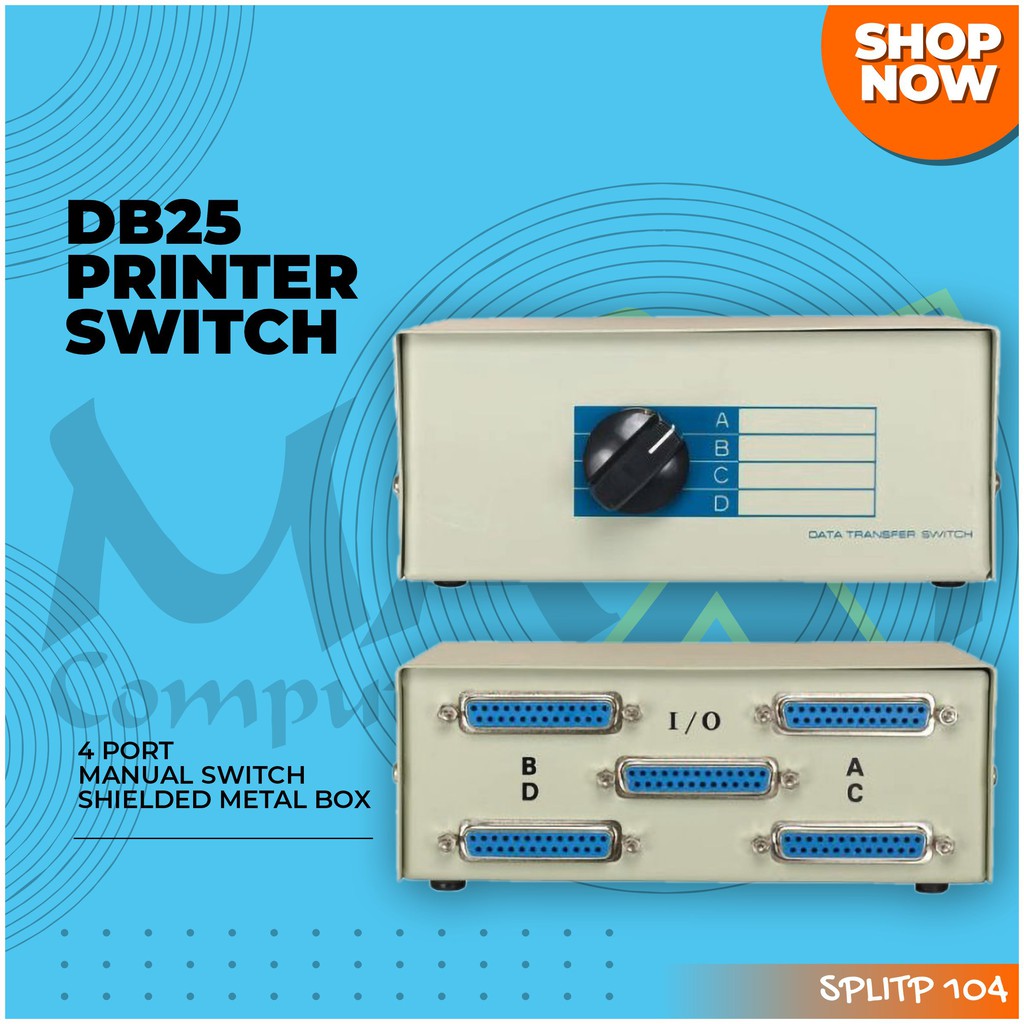 Jual DB25 4 Port Manual Switch Box Data Transfer Switch | Shopee Indonesia