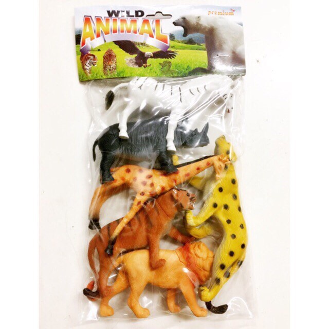Jual Mainan Anak Miniatur Wild Animal Hewan Binatang Karet Besar Isi 6 ...