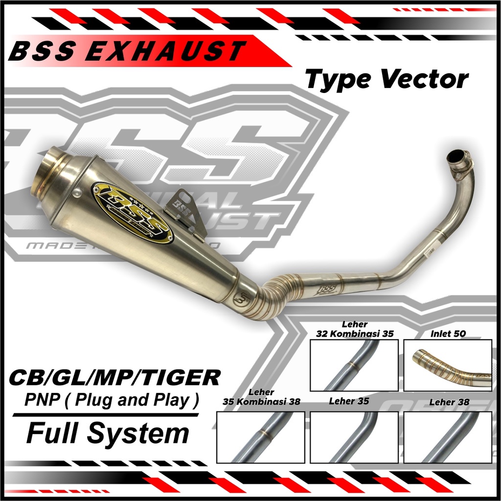 Jual Knalpot BSS CB GL MP Tiger Vector Original BSS | Shopee Indonesia