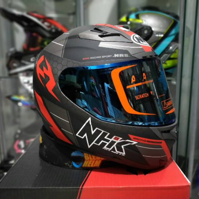 Jual HELM FULL FACE NHK RX 9 NAVY BLACK RED DOFF VISOR DATAR FLAT BLUE ...