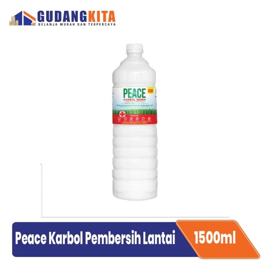 Jual Karbol pembersih lantai wangi sereh botol 1500 ml peace | Shopee ...