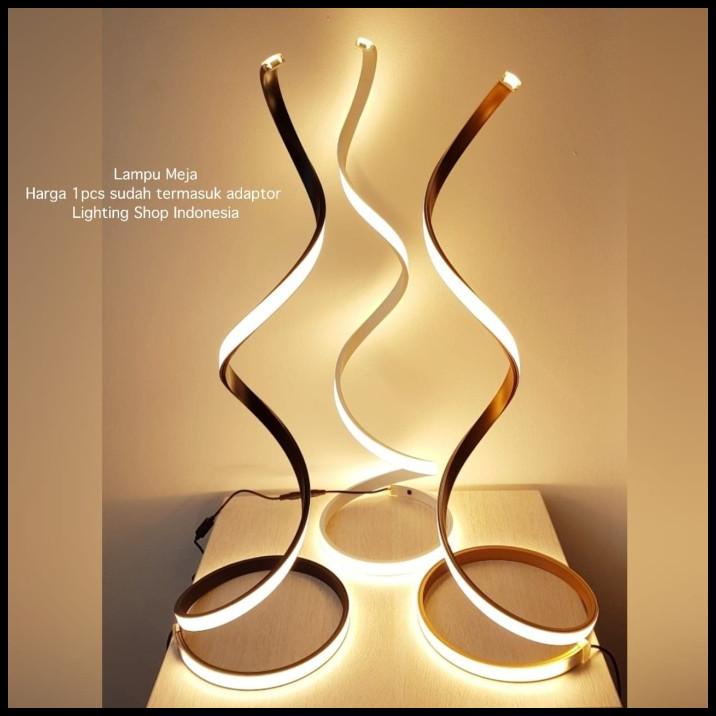Jual Lampu Meja Led Acrylic Modern Model Spiral Bedside Table Lamp ...