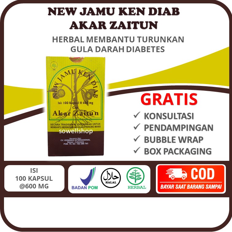 Jual New Jamu Ken Diab Akar Zaitun Obat Herbal Diabetes Gula Darah ...