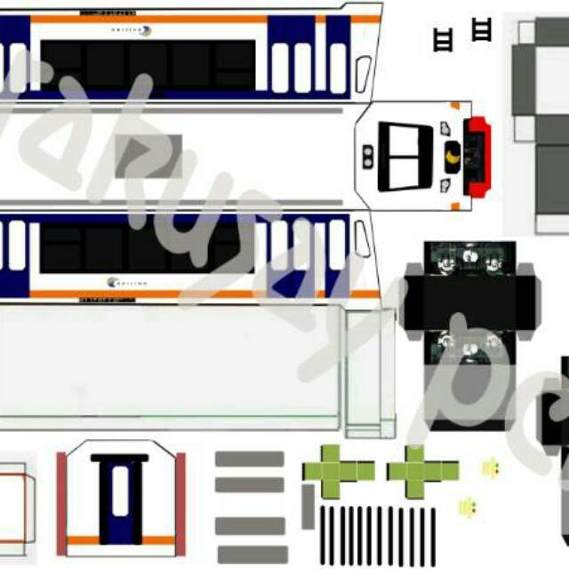 Jual Papercraft kereta bandara soetta pola kereta api indonesia ...