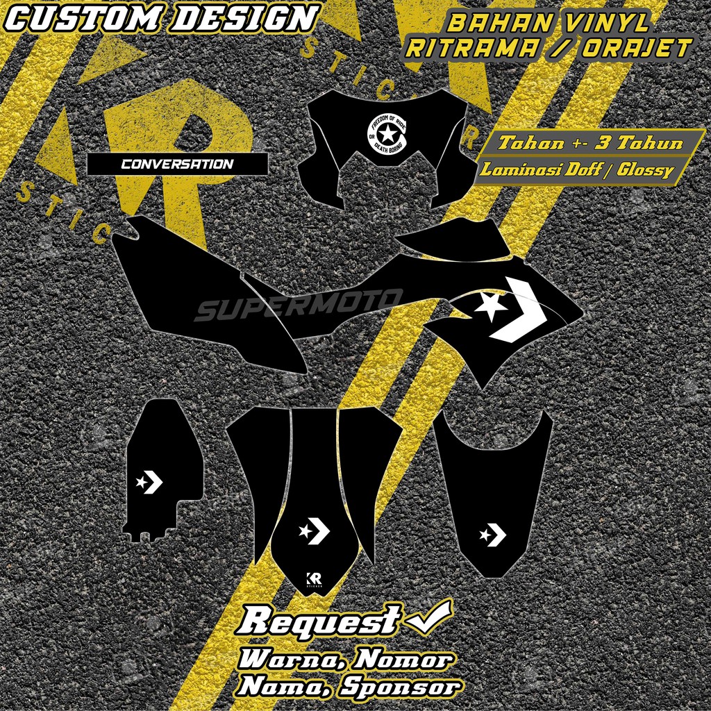Jual Decal fullbody dtracker CONVERSE custom desain, stiker dtracker ...