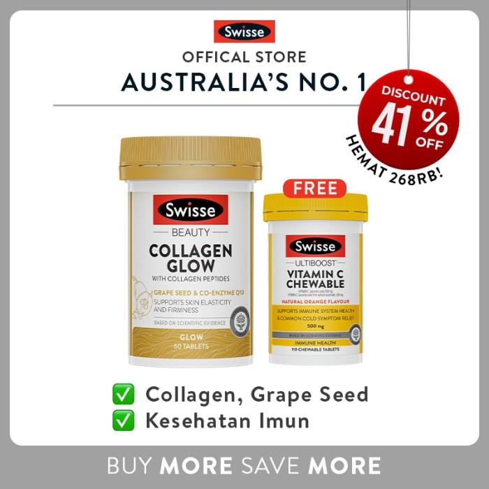 Jual Swisse Collagen Glow 60 Tablet dan Vitamin C Chewable 110 Tablet ...