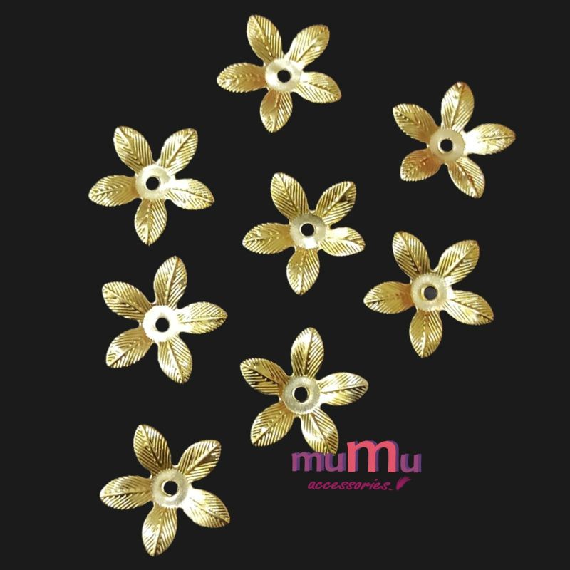 Jual Lempeng lempengan mini plat bunga besi gold emas bahan aksesoris ...