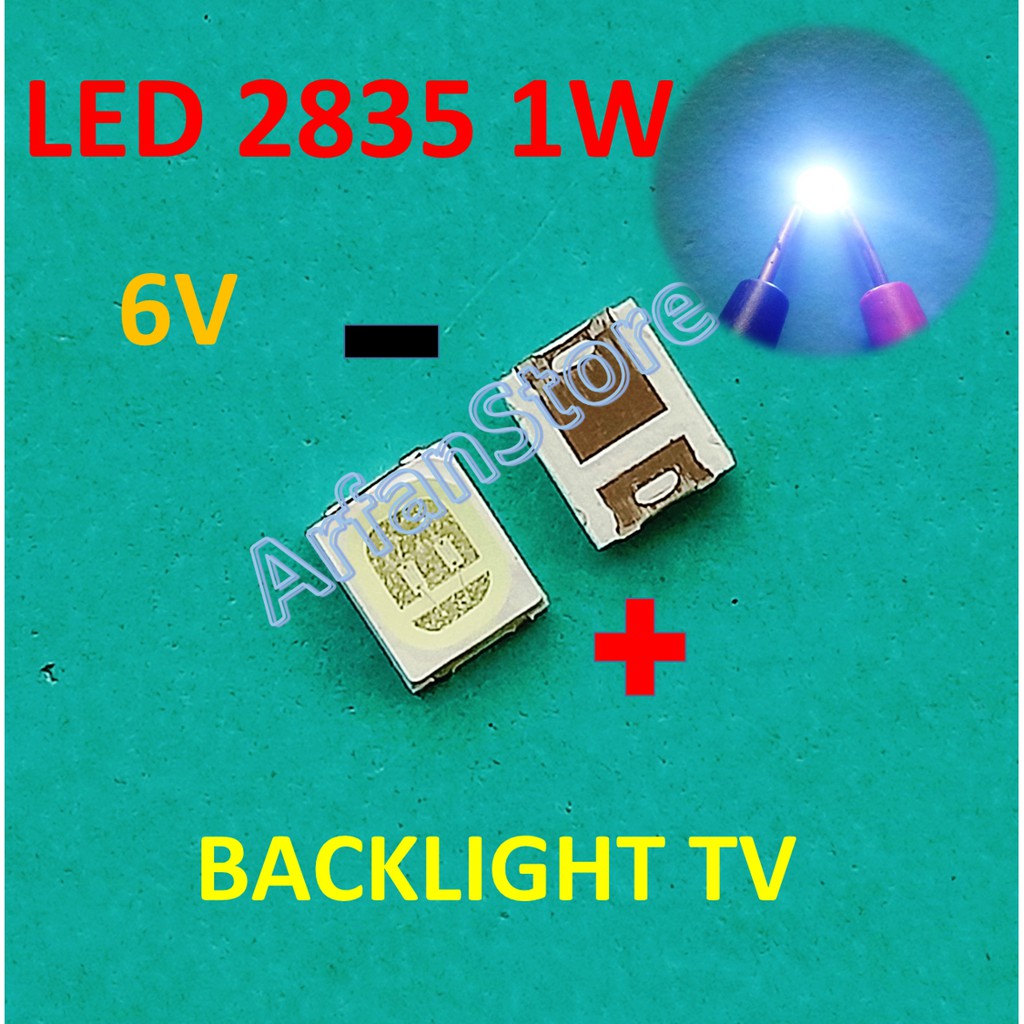 Jual Led 2835 3528 6V 1W Cold White Backlight TV SMD Lampu Putih Terang ...