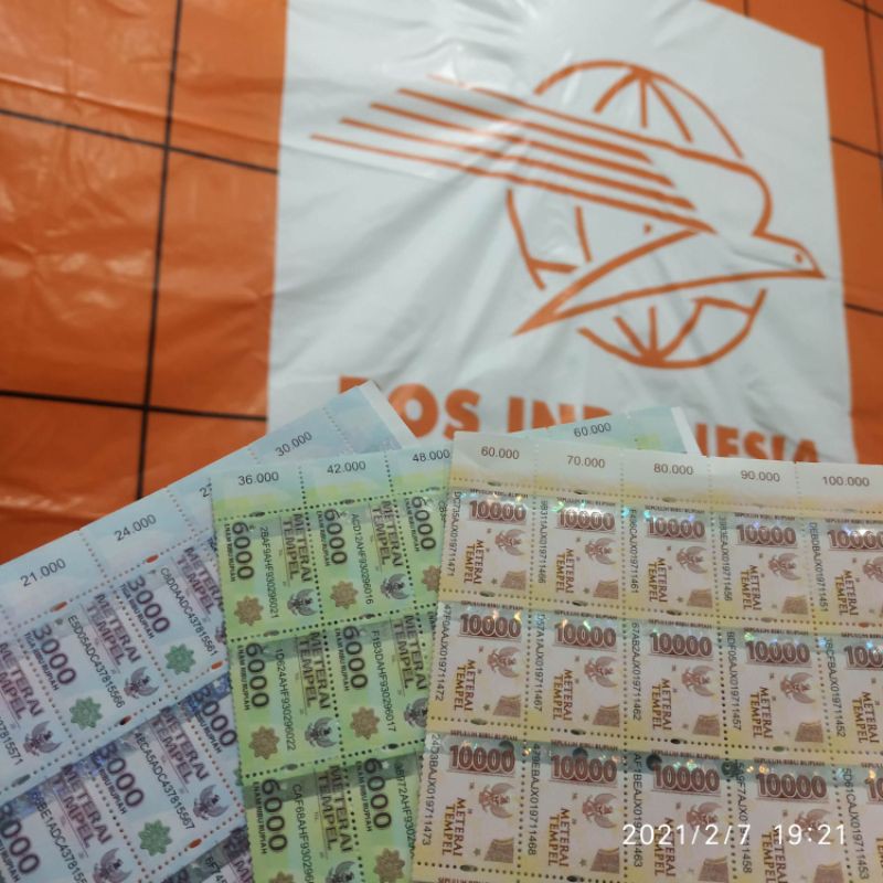 Jual Meterai Materai 10000 dan 6000 dan 3000 Asli Ori Baru 2021 dan ...
