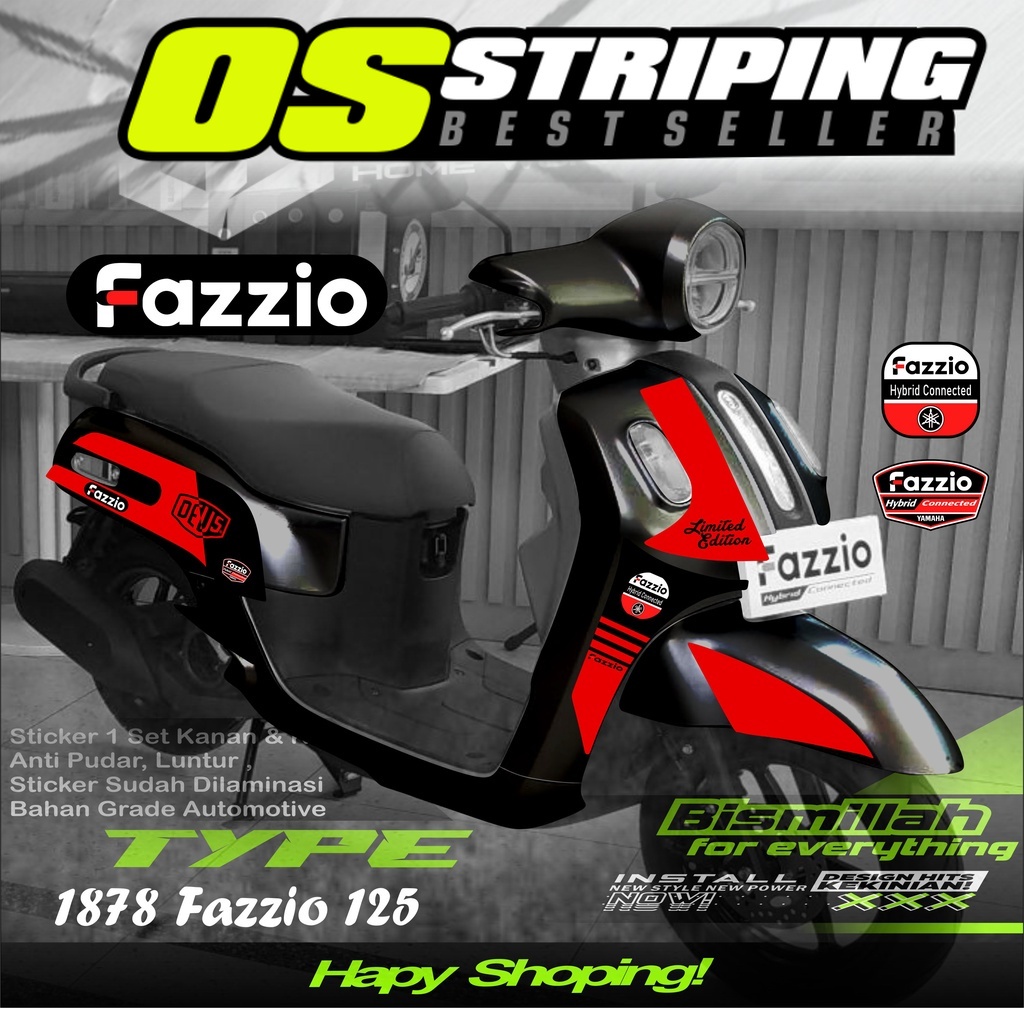 Jual 1878 Sticker Striping Motor YAMAHA FAZZIO 125 List Variasi Desain Motif Deus Keren OS ...