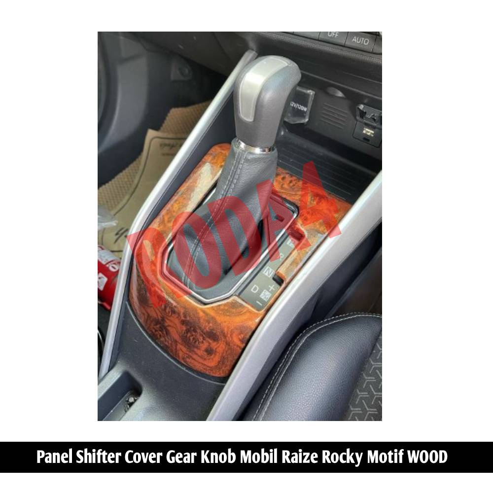 Jual Panel Shifter Cover Gear Knob Mobil Raize Rocky Motif Wood ...