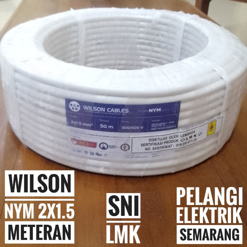 Jual WILSON Kabel Listrik NYM 2x1.5 / 2 x 1.5 / 2x1,5 SNI LMK - Ecer ...