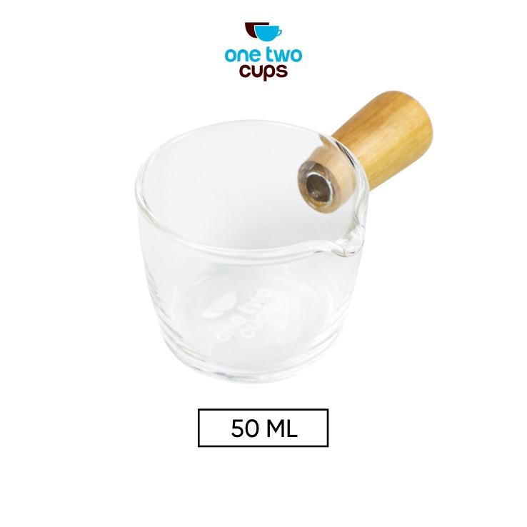 Jual One Two Cups Gelas Milk Jug Handle Kayu Kopi Latte Art S10 50 ML ...